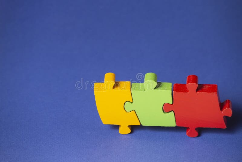 Concept of Group Support. Help To a Third Party. 3 Puzzle Pieces Linked ...