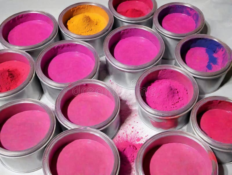 A Group of Tins Filled with Different Colored Powders. Generative AI ...