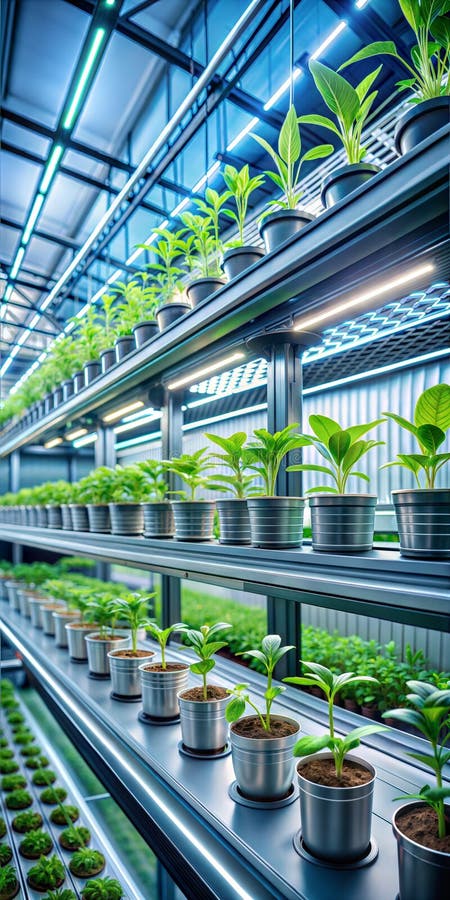 The Concept of Growing Plants Using Modern Technologies. Overlay of ...