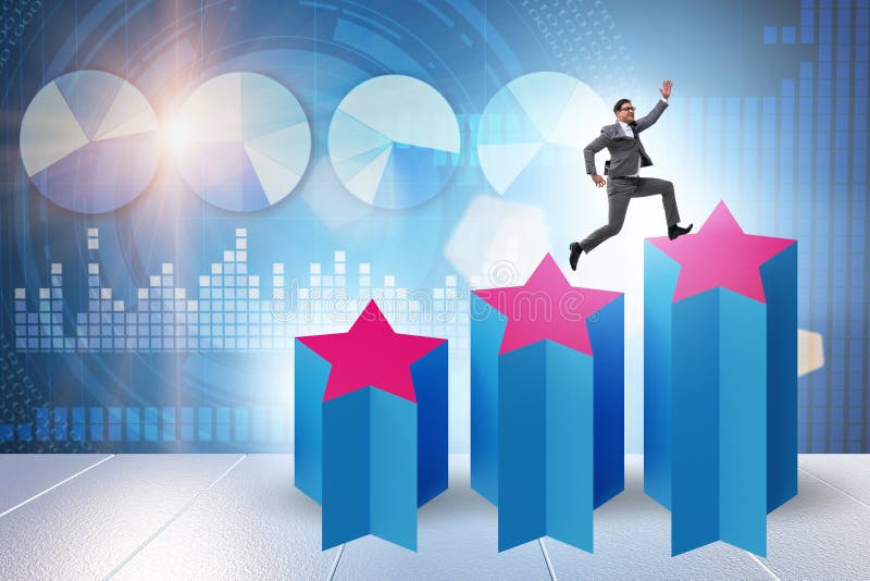 Concept of Growing Satisfaction Levels with Stars Stock Photo - Image ...