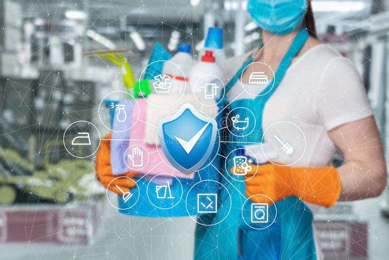 Concept of Guaranteed Quality of Cleaning Stock Image - Image of female ...