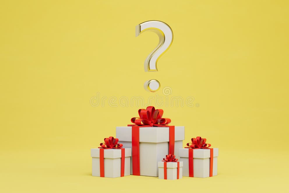 The Concept of Guessing Gifts. Gift Boxes with Red Bows Above Which ...
