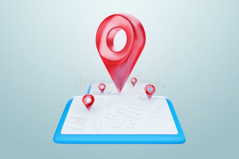Concept Guidebook, Navigator. Red Location Symbol, Sign or Navigation ...