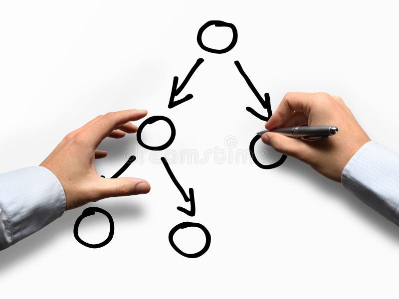 Concept of Hands Drawing Project Management Blank Chart Stock Photo ...
