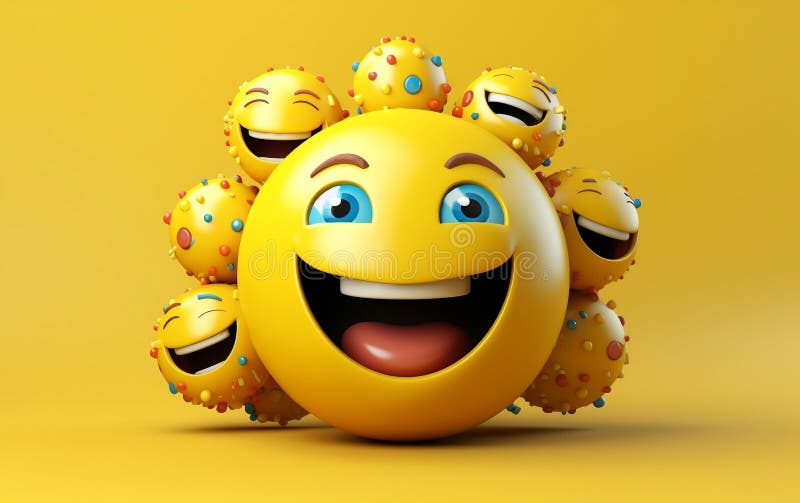 Concept with Happy Emoji. Colorful Design, 3d, Generative Ai Stock ...