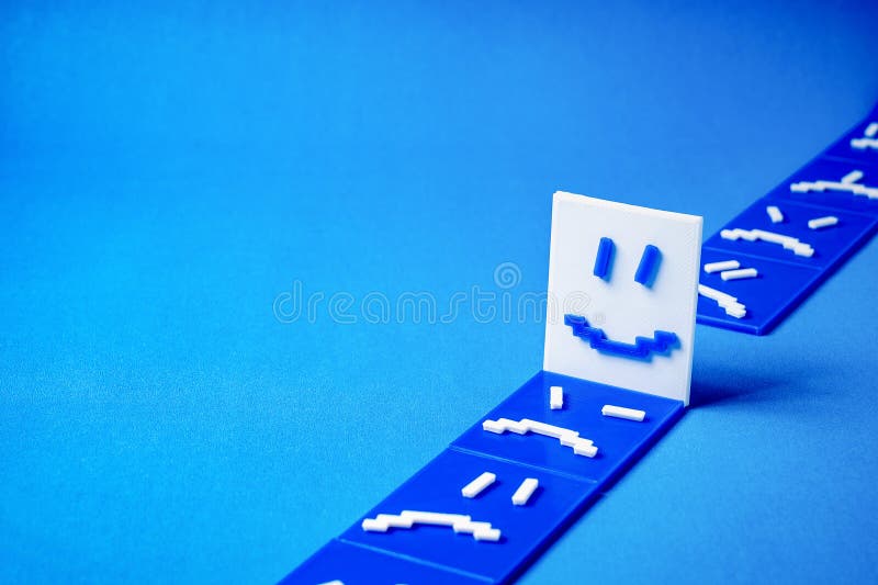 Concept of a Happy Face Around Sad and Angry Faces Stock Photo - Image ...