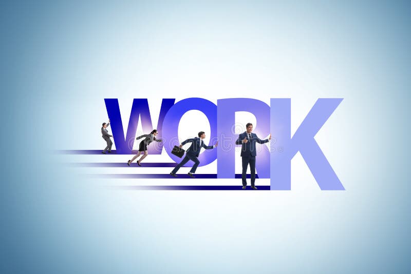 Concept of Hard Work with Business People Stock Image - Image of ...