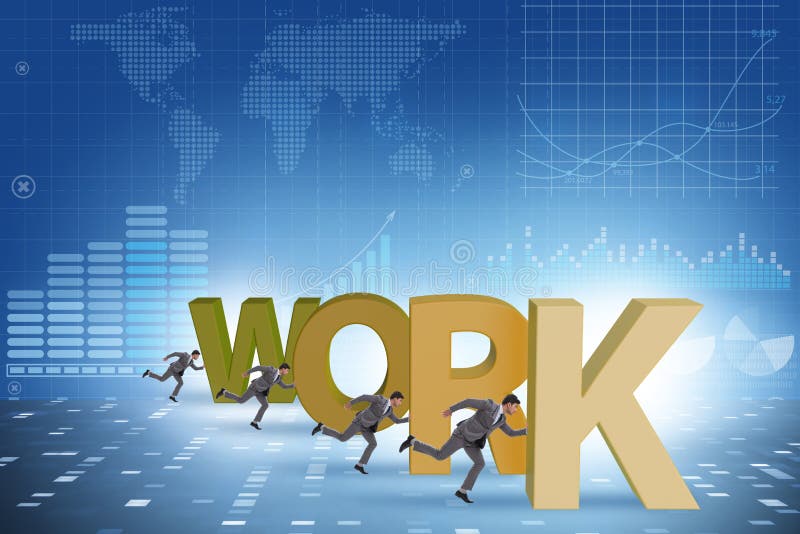 Concept of Hard Work with Businessman Stock Photo - Image of stress ...