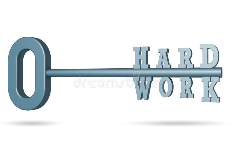 Concept of Hard Work with Key Stock Illustration - Illustration of ...