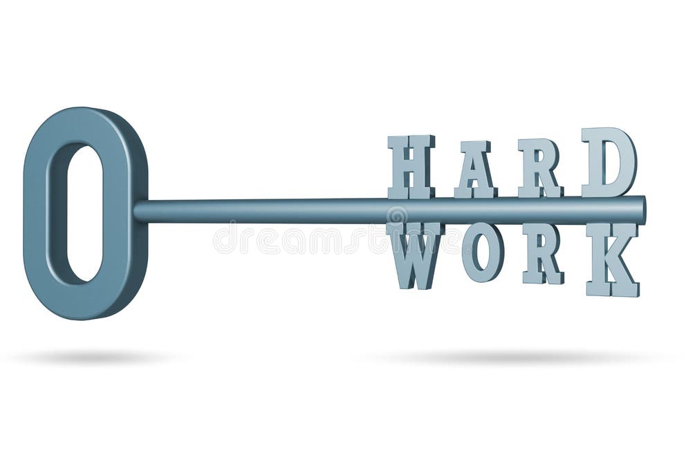 Concept of Hard Work with Key Stock Illustration - Illustration of ...