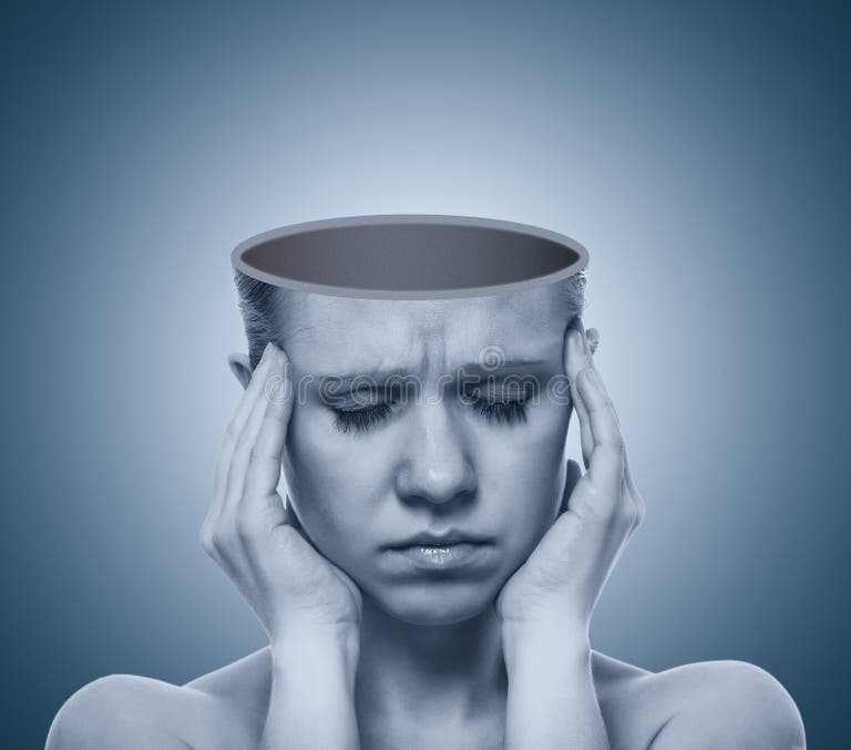Concept of a Headache. Open Empty the Skull Stock Photo - Image of ...