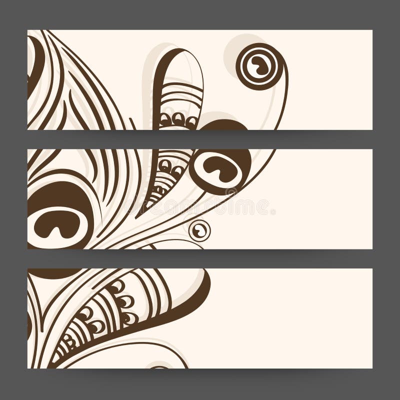 Concept of Header with Peacock Feather. Stock Illustration ...