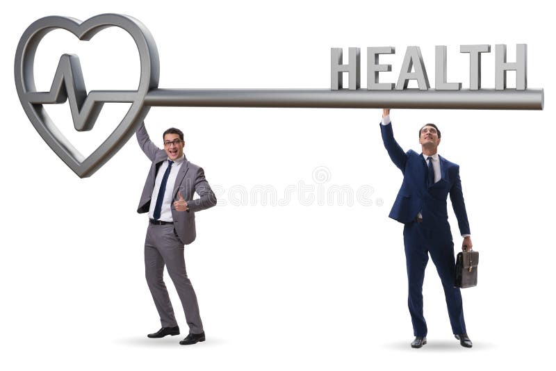 Concept of Health with Key and Businessman Stock Image - Image of ...