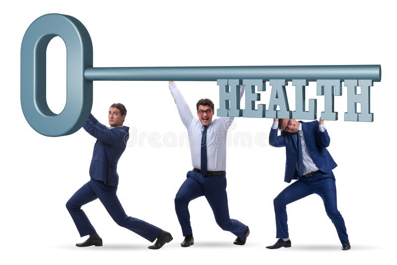 Concept of Health with Key and Businessman Stock Image - Image of ...