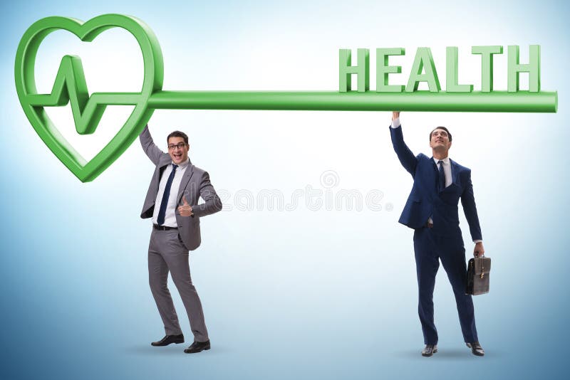 Concept of Health with Key and Businessman Stock Image - Image of ...