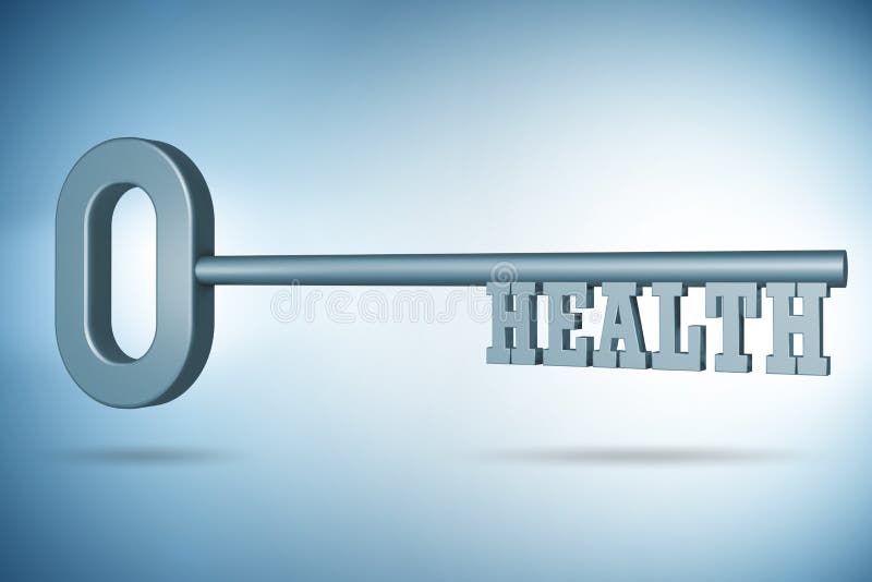 Concept of Health with Key - 3d Rendering Stock Illustration ...
