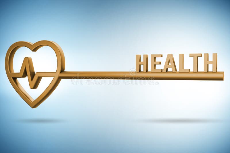 Concept of Health with Key - 3d Rendering Stock Illustration ...
