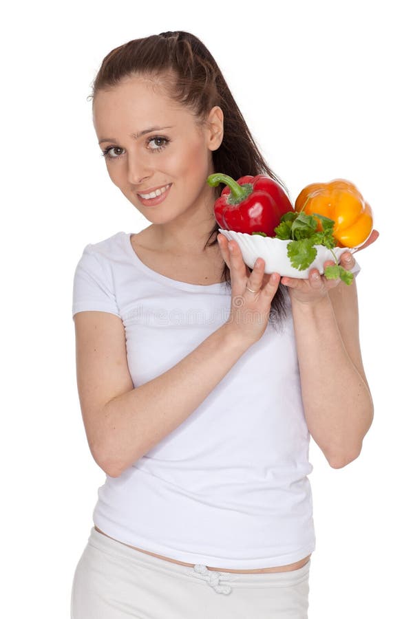 Vegetable exercise woman stock photo. Image of fitness - 24362270