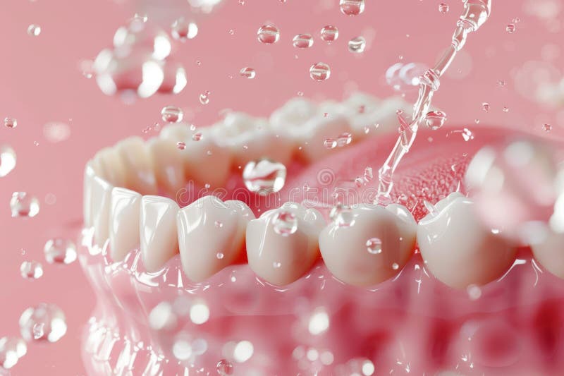 The Concept of Healthy Gums and Teeth with Fluoride Liquid Bubbles ...
