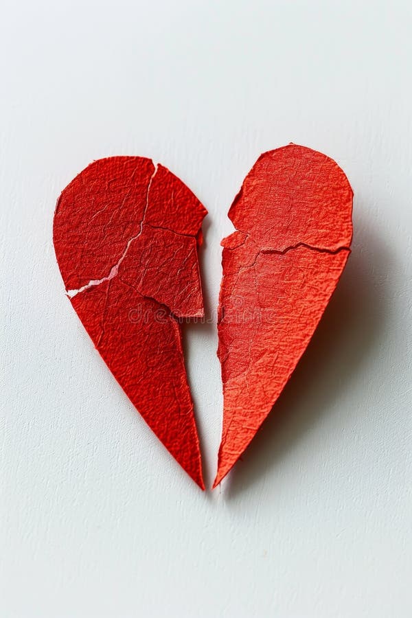 Concept of Heartbreak and Divorce Displayed on White Background for ...