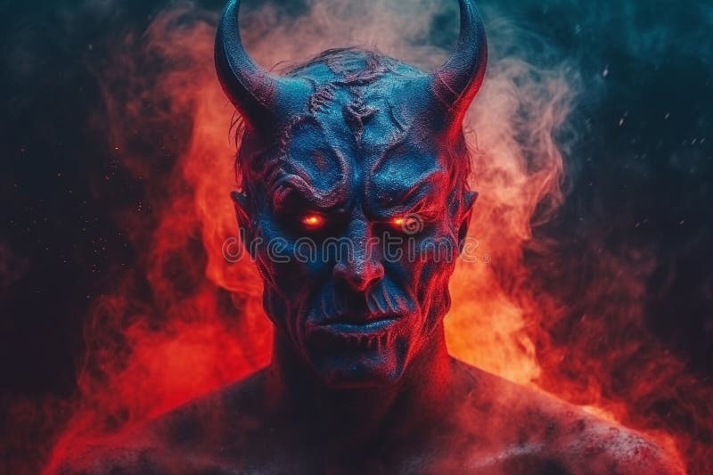 Concept of Hell. Fierce Flames and Raging Fire Surround a ...