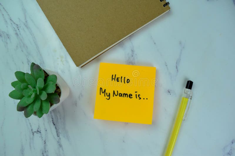 Concept Name Write Sticky Notes Isolated Wooden Table Stock Photos ...