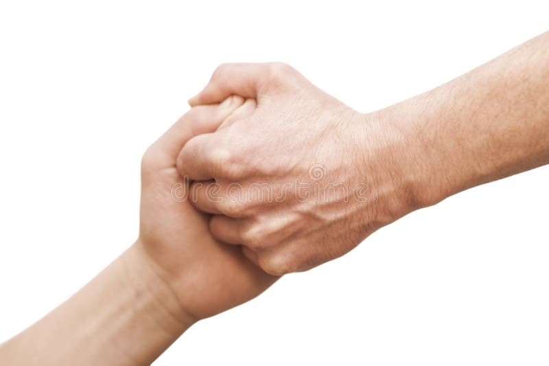 Concept of Help, Friendship. One Hand Raises the Other Two Hands on a ...