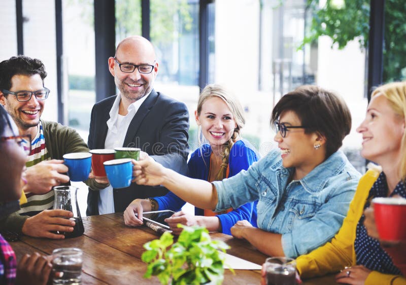 Concept Het Bedrijfs Van Team Coffee Break Discussion Talking Stock ...