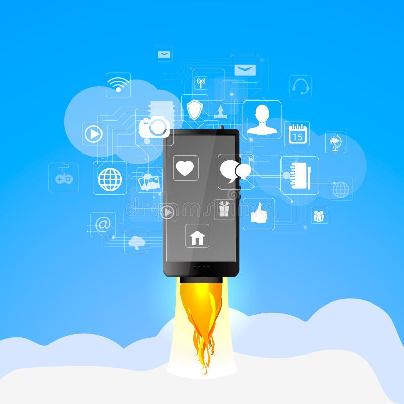 Concept of High Speed Internet Access Stock Illustration - Illustration ...