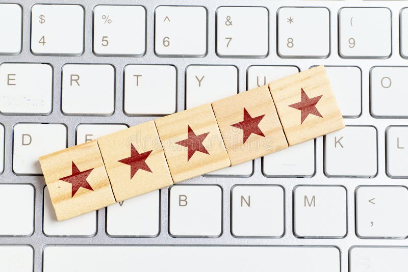 Concept Of The Highest Rating Of Five Stars On The Keyboard Stock Image ...