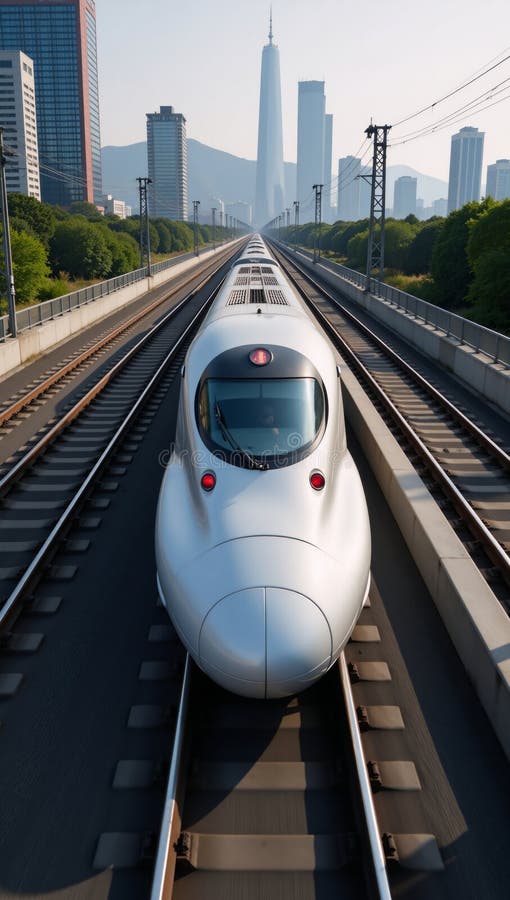 Highspeed Train Racing Across an Efficient Connected Modern Railroad ...