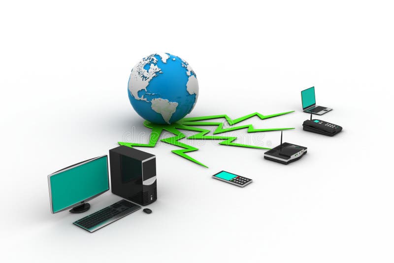 Home Wifi Network. Internet Via Router Stock Illustration ...