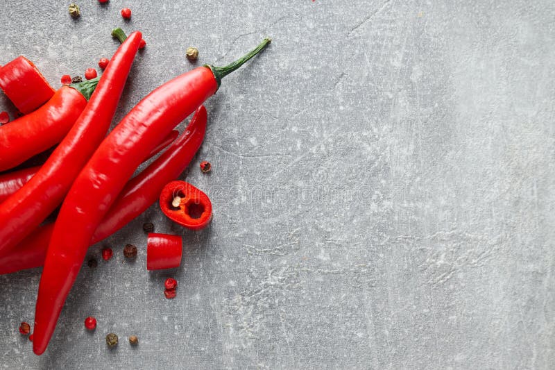 Concept of Hot and Spicy Ingredients - Red Hot Chili Pepper Stock Photo ...
