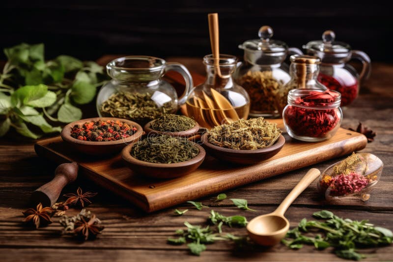 A Concept with Hot Tea and Leafs Created with Generative AI Technology ...