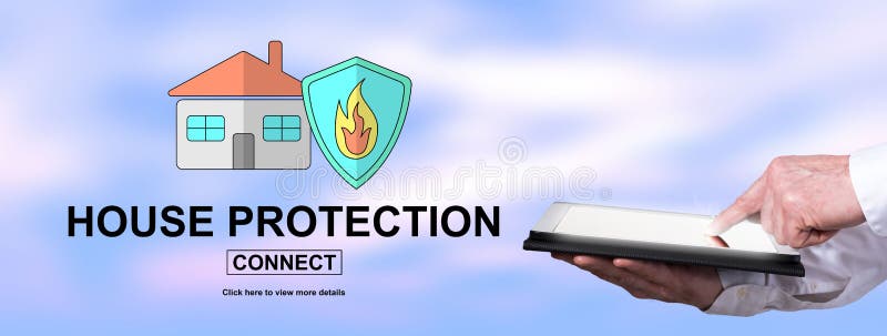 Concept of House, Family and Car Protection Coverage Stock Photo ...