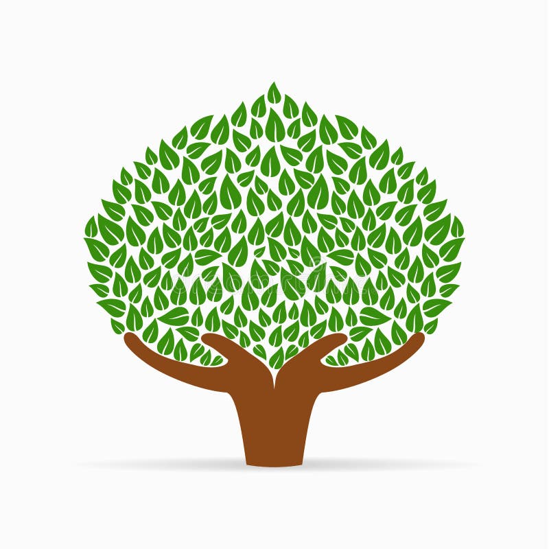 Concept Humain D'arbre De Vert De Main Pour L'aide Sociale Illustration ...
