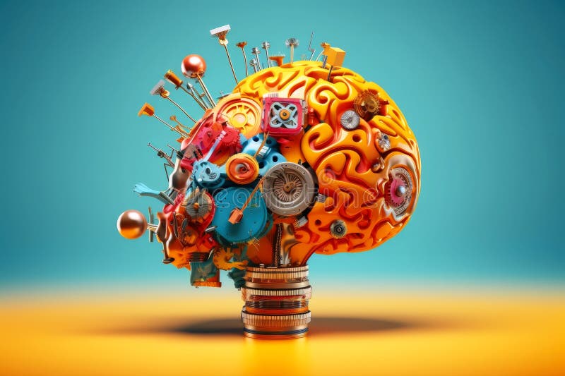 Concept of a Human Brain with Creativity in Action Created with ...
