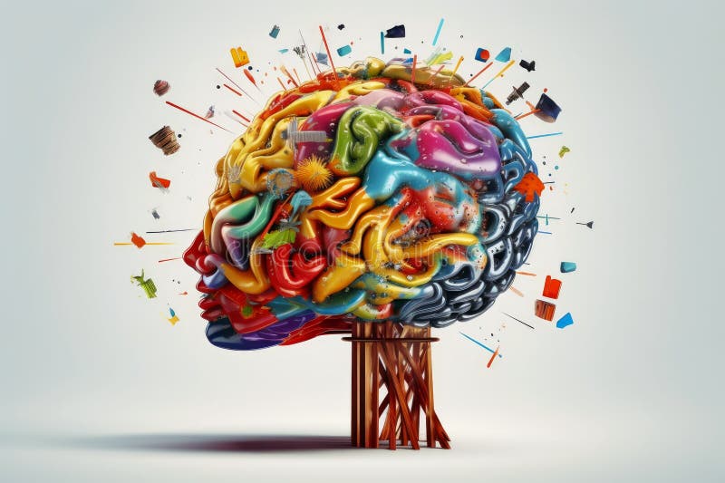 Concept of a Human Brain with Creativity in Action Created with ...