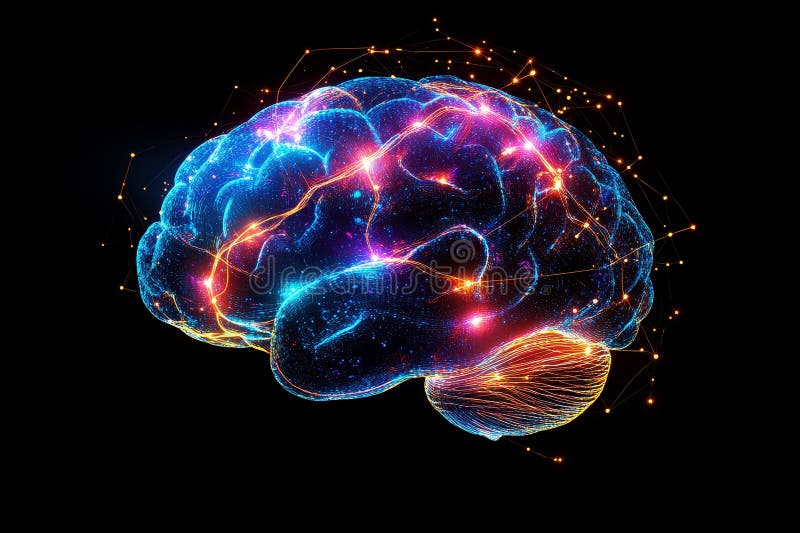 Concept of a Human Brain Full with Creativity, Shows Multiple Colors ...