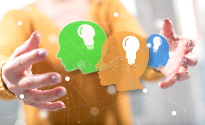 Human Brain Ideas Concept Shown by a Man Stock Photo - Image of ...