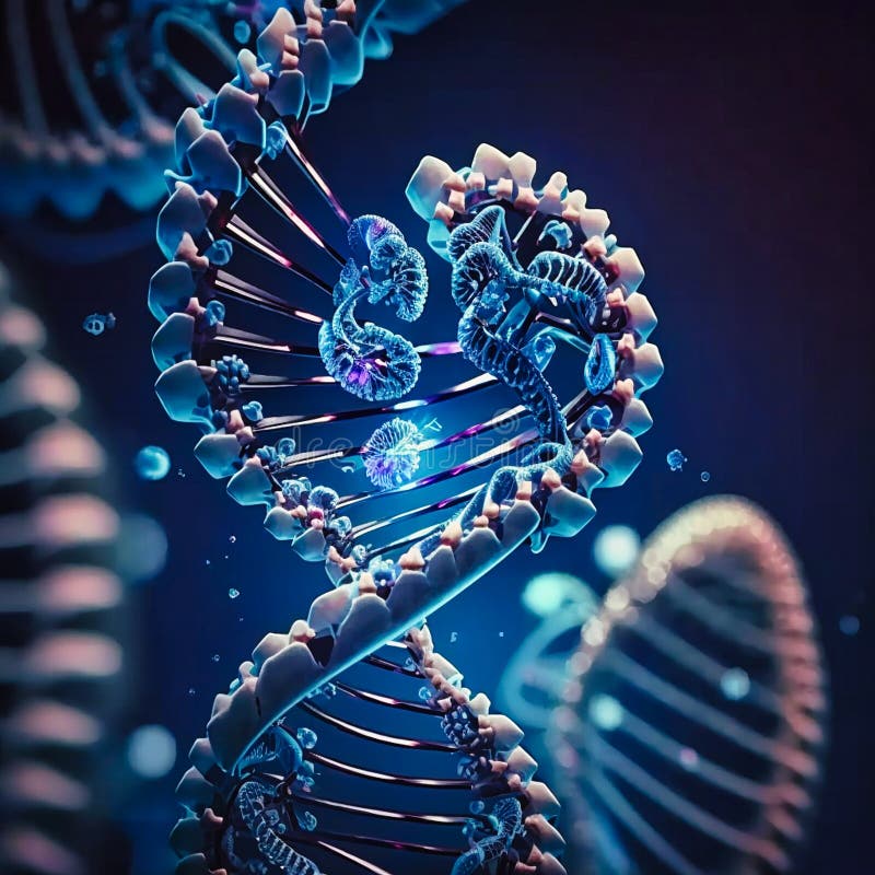 The Concept of Human DNA Evolution in the Distant, Generative AI Stock ...