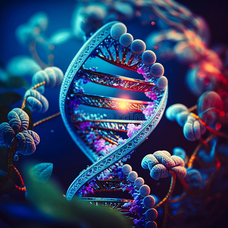 The Concept of Human DNA Evolution in the Distant, Generative AI Stock ...