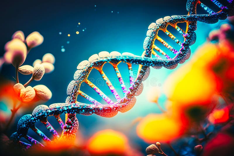 The Concept of Human DNA Evolution, Generative AI Stock Illustration ...