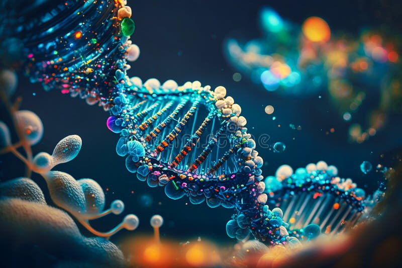The Concept of Human DNA Evolution, Generative AI Stock Illustration ...
