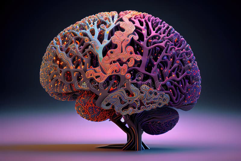 Concept of Human Intelligence with Human Brain. Generative Ai Stock ...