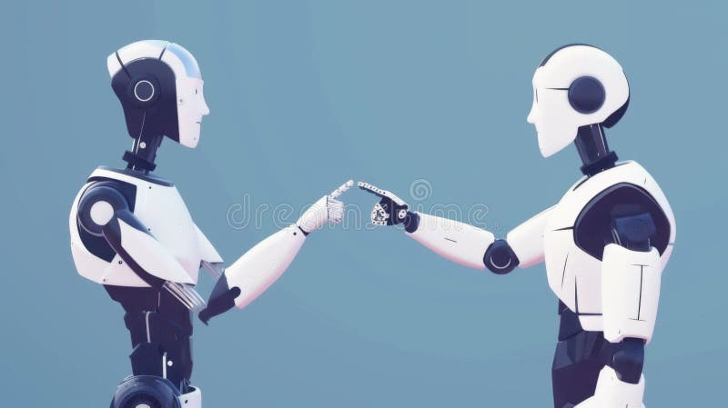 The Concept of Human Interaction with Artificial Intelligence. Stock ...