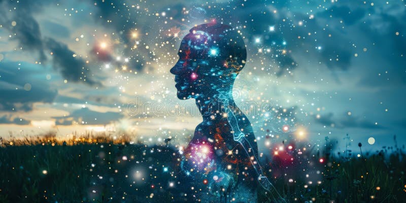 Concept of Human Thought, Cosmos within Mind. Deep Space and ...