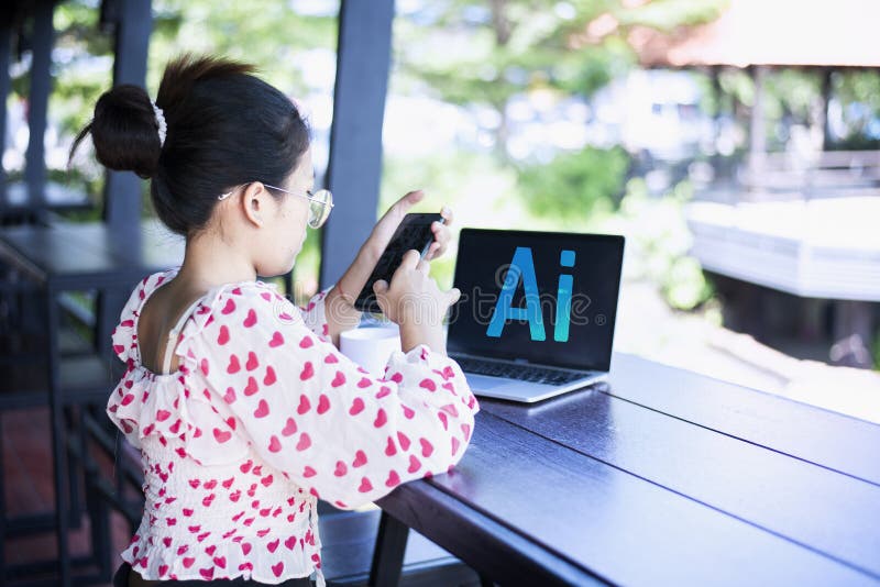 Concept Humans Work with Artificial Intelligence Stock Image - Image of ...