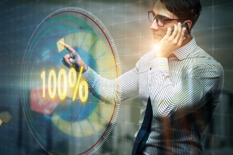 The Concept of Hundred Percent 100 Stock Illustration - Illustration of ...