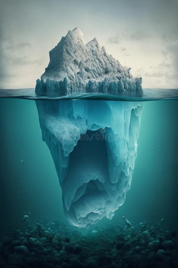 Concept of an Iceberg with only the Tip Visible Above the Water ...